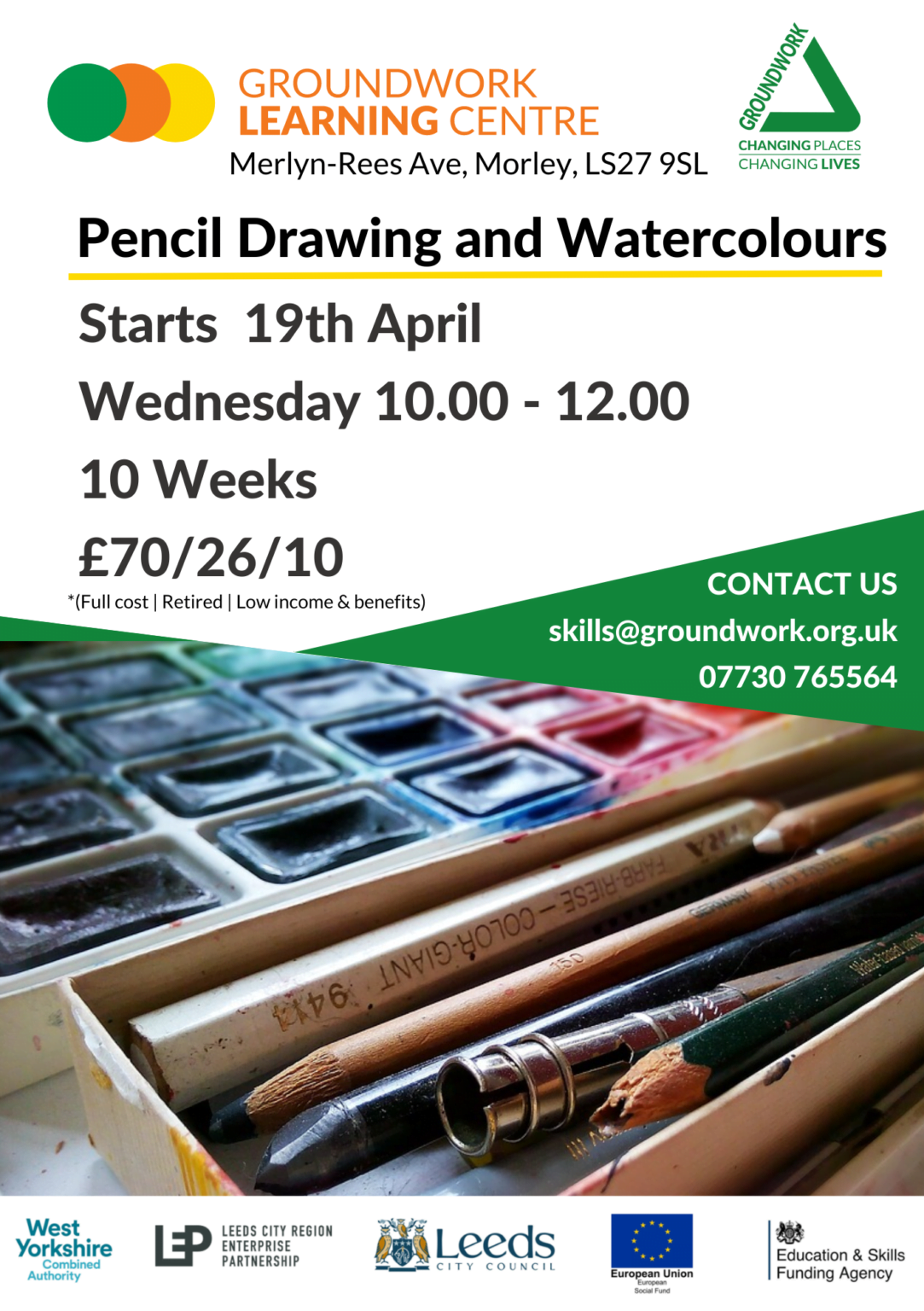 Pencil Drawing And Watercolours | Groundwork Learning Centre